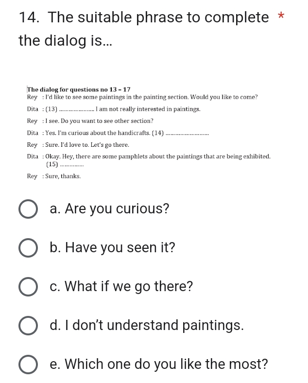 14 The suitable phrase to complete the | StudyX