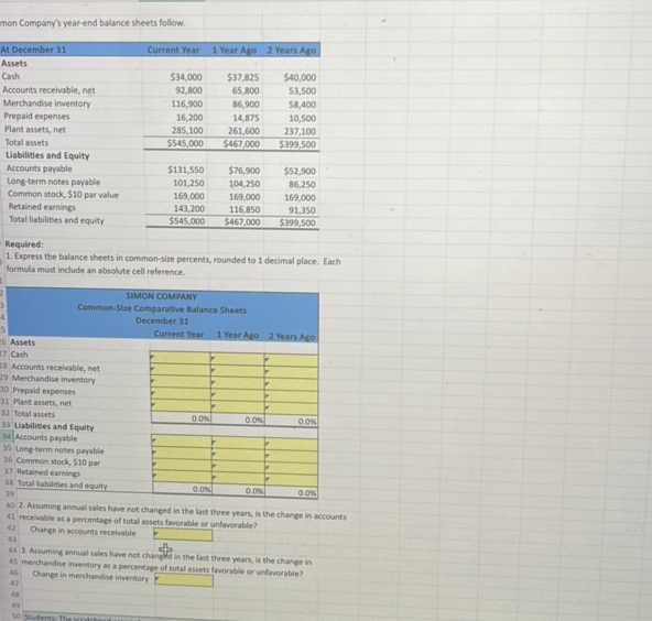 At December 31 mon Companys year-end balance | StudyX