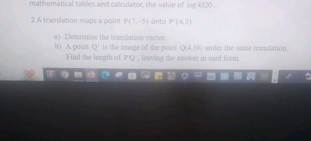 2A translation maps a point P(7-5) onto | StudyX