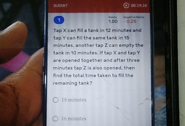Tap X can fill a tank in 12 minutes and tap | StudyX