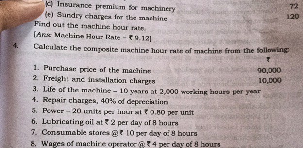 4 Calculate the composite machine hour rate | StudyX