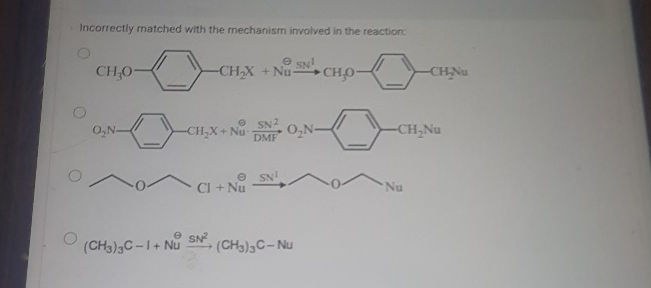 Incorrectly matched with the mechanism | StudyX