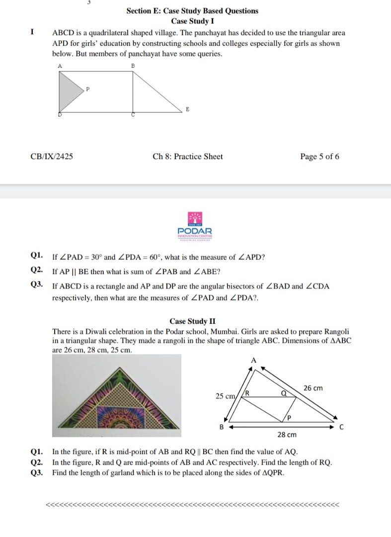 Case Study I ABCD is a quadrilateral shaped | StudyX