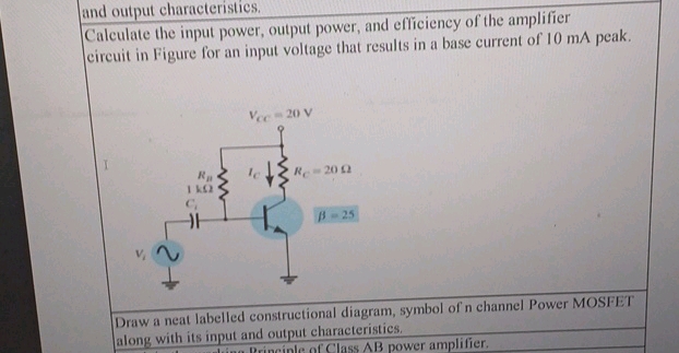 Calculate the input power output power and | StudyX