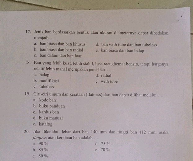 17 Jenis ban berdasarkan bentuk atau ukuran | StudyX