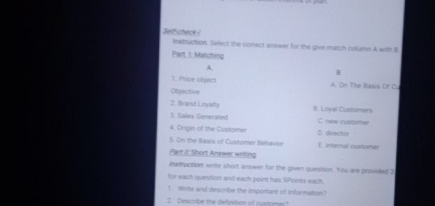 Self-check- Instruction Select the correct | StudyX