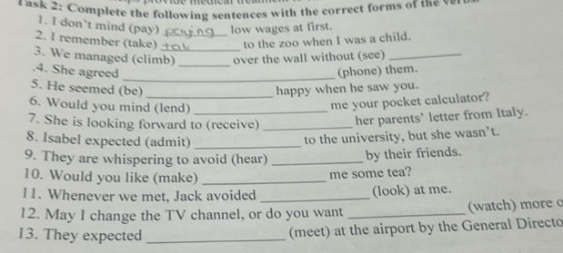 Task 2 Complete the following sentences with | StudyX