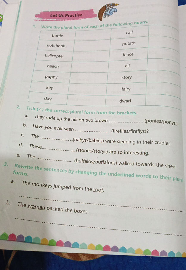 1 Write the plural form of each of the | StudyX