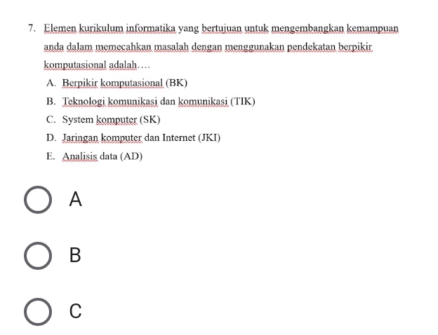 7 Elemen kurikulum informatika yang | StudyX