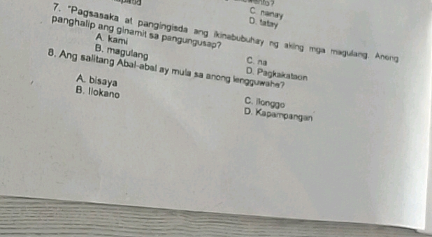 7 Pagsasaka at pangingisda ang ikinabubuhay | StudyX