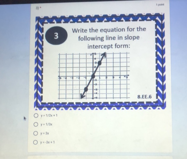 3 Write the equation for the following line | StudyX