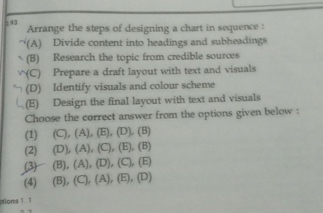 Arrange the steps of designing a chart in | StudyX