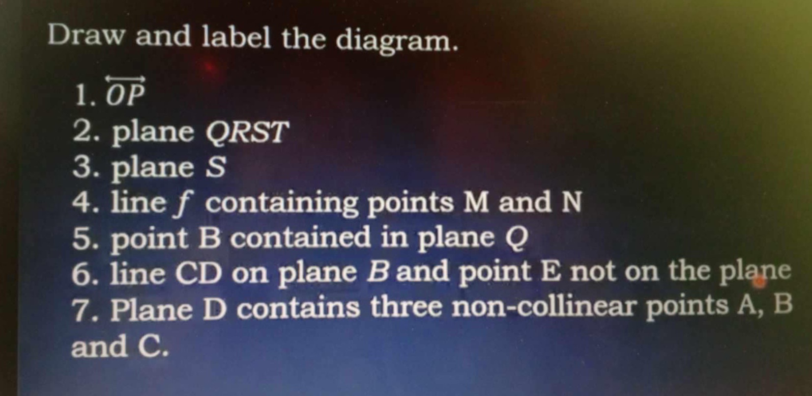 Draw and label the diagram 1 OP 2 plane QRST | StudyX