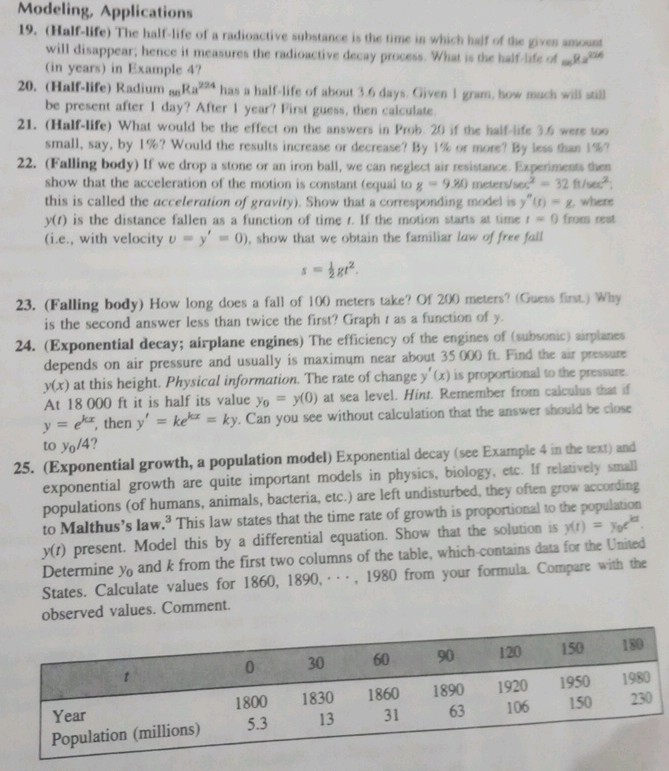 Modeling Applications 19 (Half-life) The | StudyX