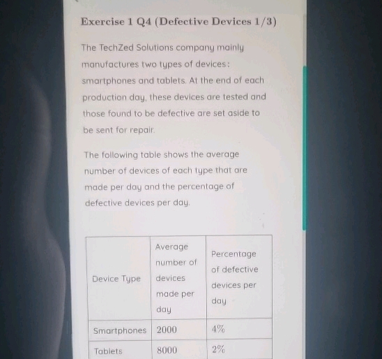 Exercise 1 Q4 Defective Devices 1 3 The | StudyX