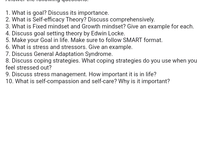 1 What is goal Discuss its importance 2 What | StudyX