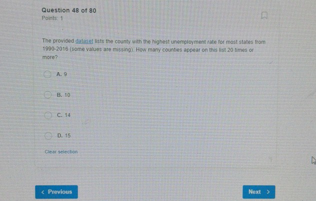 Question 48 of 80 Points 1 The provided | StudyX