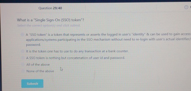 What is a Single Sign-On (SSO) tokenSelect | StudyX