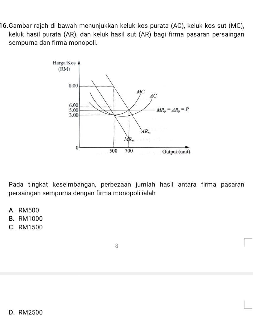 16 Gambar rajah di bawah menunjukkan keluk | StudyX