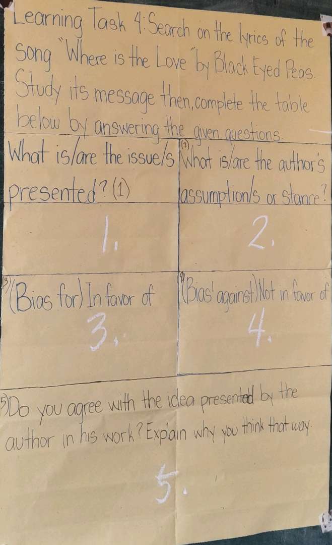 Learning Task 4 Search on the lyrics of the | StudyX