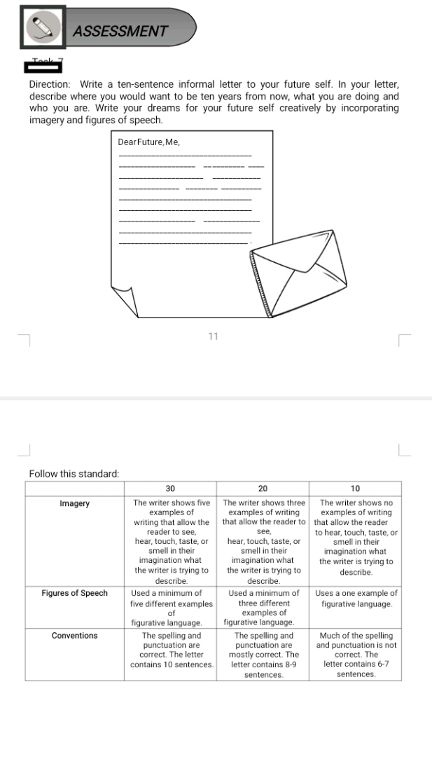 Direction Write a ten-sentence informal | StudyX