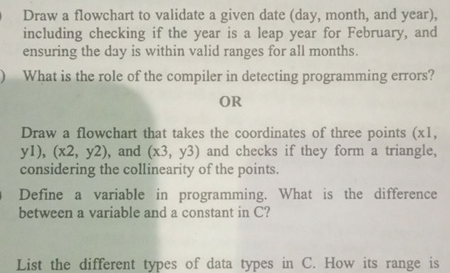 Draw a flowchart to validate a given date