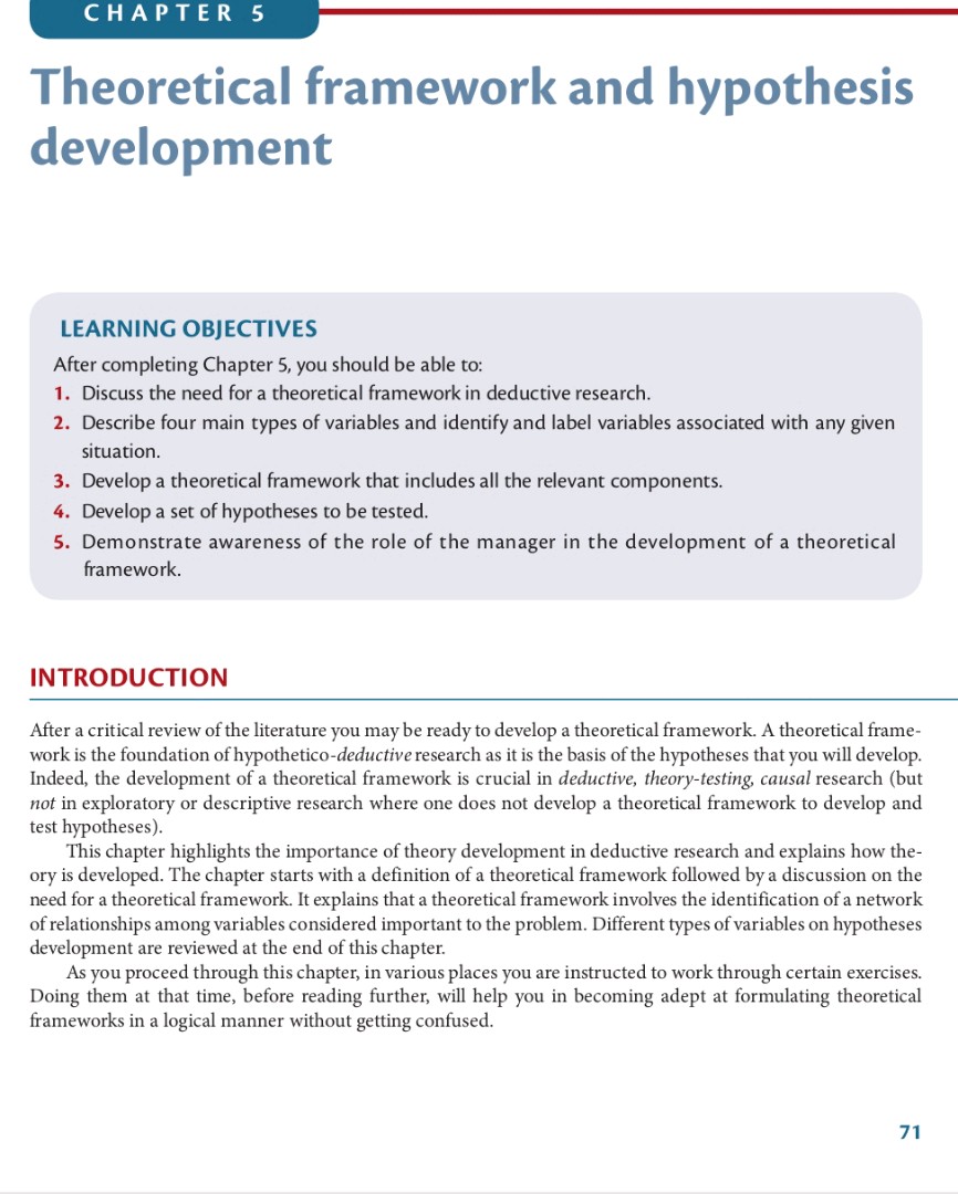 CHAPTER 5 Theoretical framework and | StudyX