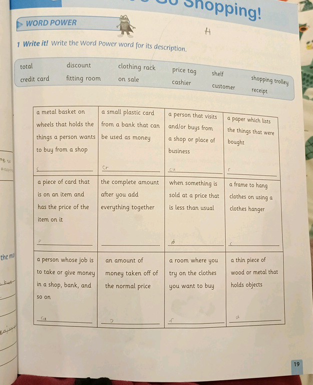 WORD POWER Shopping 1 Write it Write the | StudyX