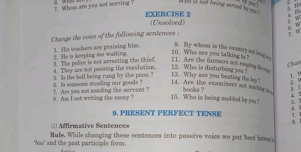 EXERCISE 2 (Unsolved) Change the voice of | StudyX