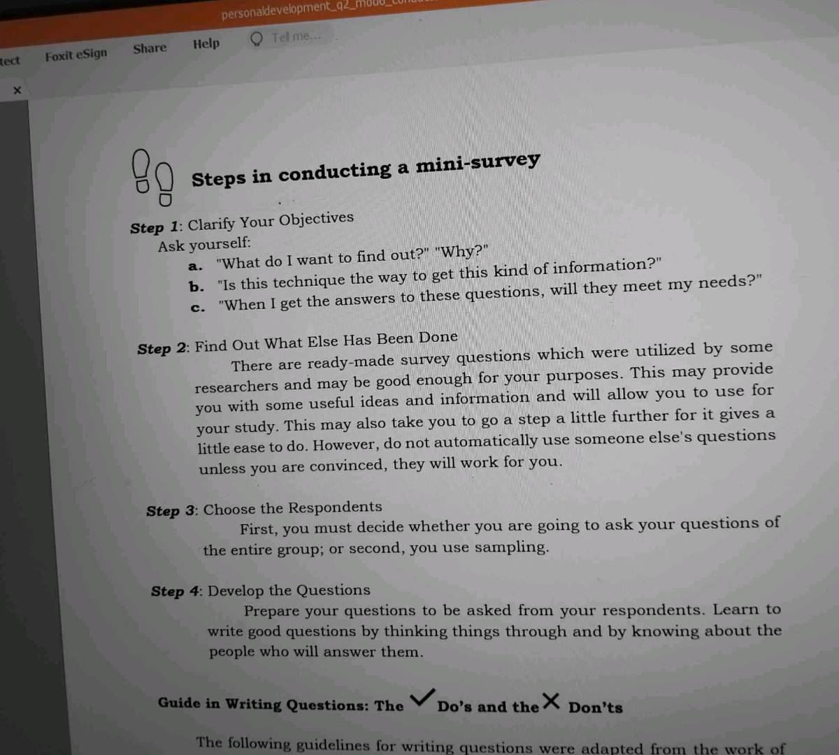 Steps in conducting a mini-surveyStep 1 | StudyX