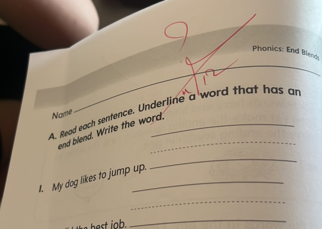 Phonics End Blends Name A Read each sentence | StudyX