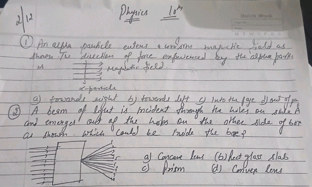 An alpha particle enters a uniform magnetic | StudyX