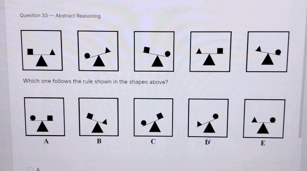 Question 33---Abstract Reasoning Which one | StudyX