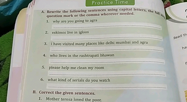 A Rewrite the following sentences using | StudyX