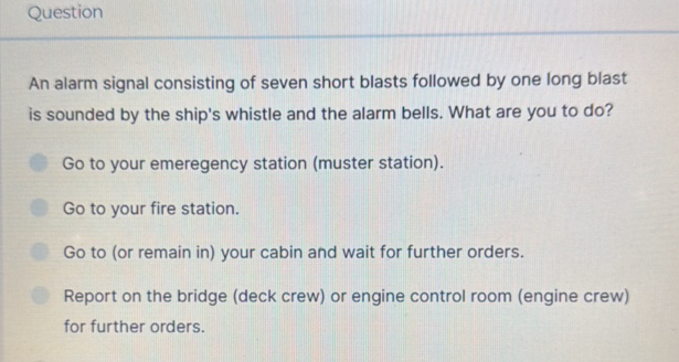 An alarm signal consisting of seven short | StudyX