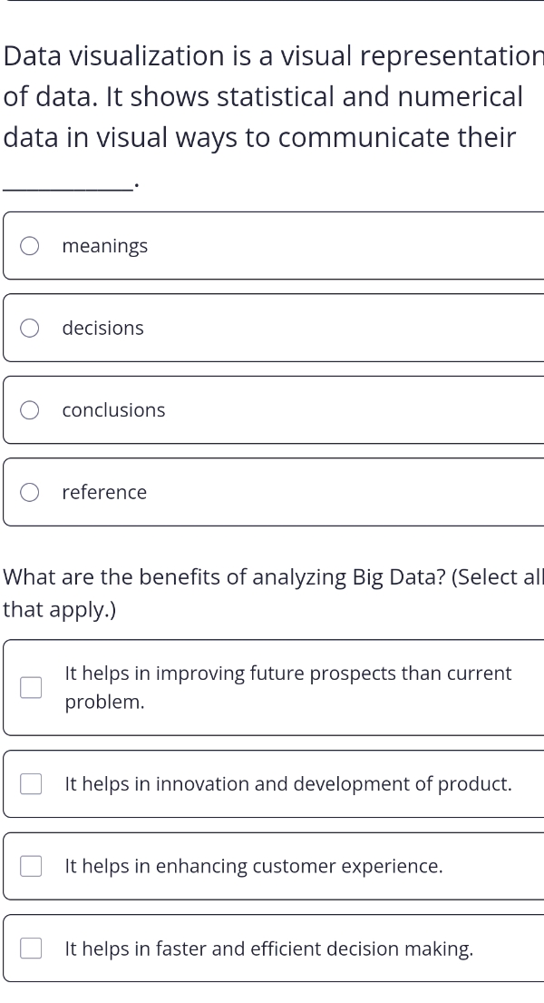 Data visualization is a visual | StudyX