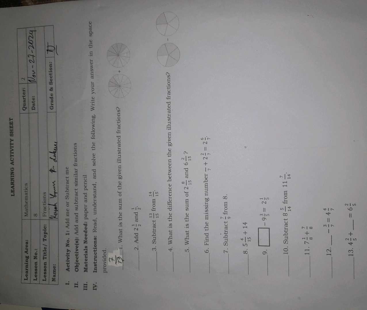 LEARNING ACTIVITY SHEET Learning Area | StudyX