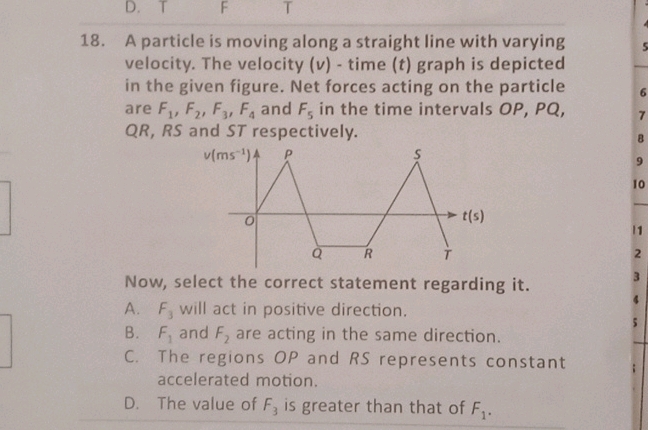 18 A particle is moving along a straight | StudyX