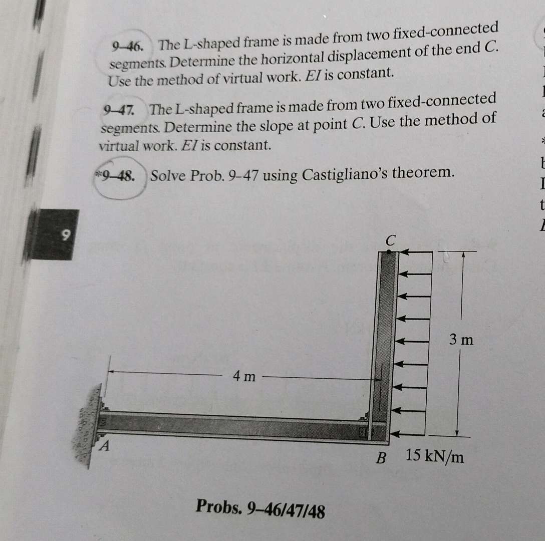9-46 The L-shaped frame is made from two | StudyX