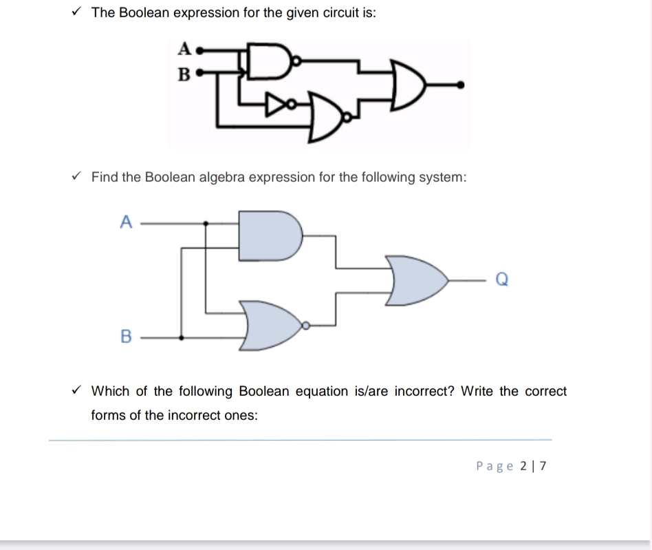 The Boolean expression for the given circuit | StudyX