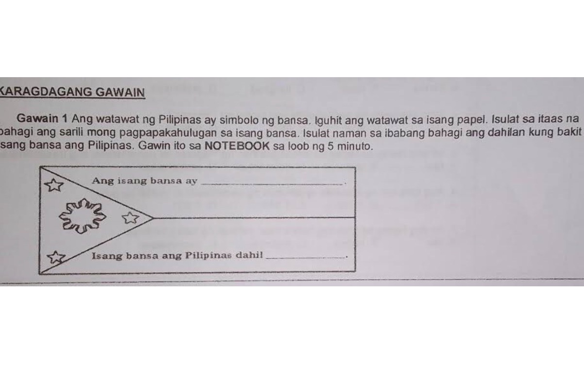 KARAGDAGANG GAWAIN Gawain 1 Ang watawat ng | StudyX