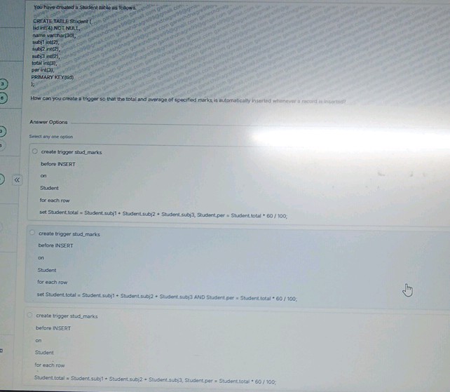 You have created a Student table as follows | StudyX