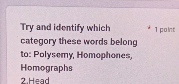 Try and identify which category these words | StudyX