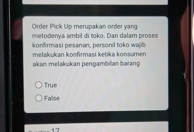 Order Pick Up merupakan order yang metodenya | StudyX