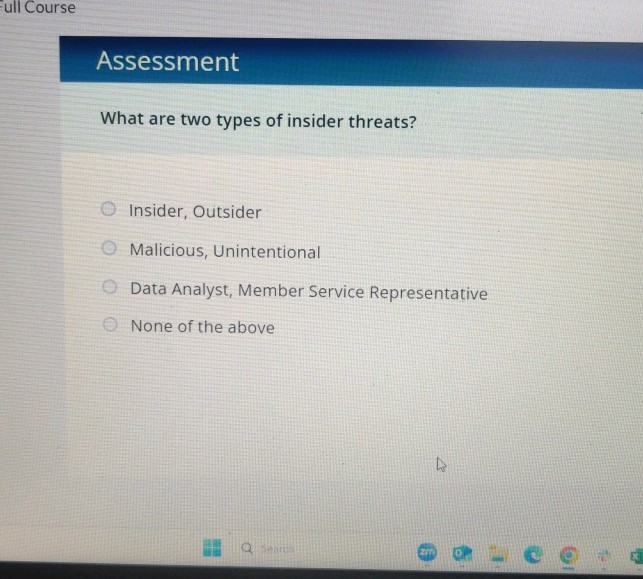 What are two types of insider threats | StudyX