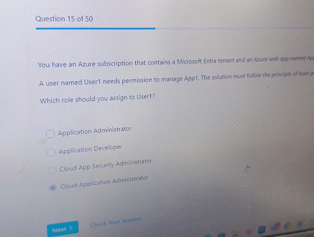 Question 15 of 50 You have an Azure | StudyX