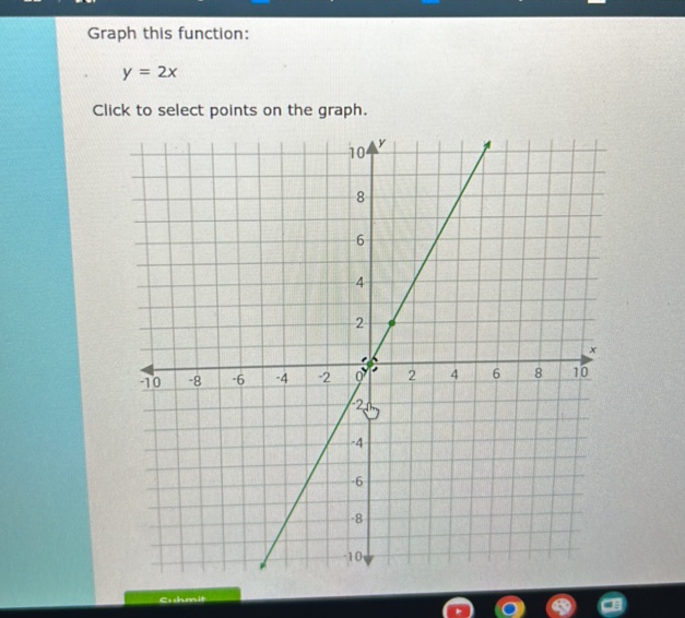 Graph this function y 2x Click to select | StudyX
