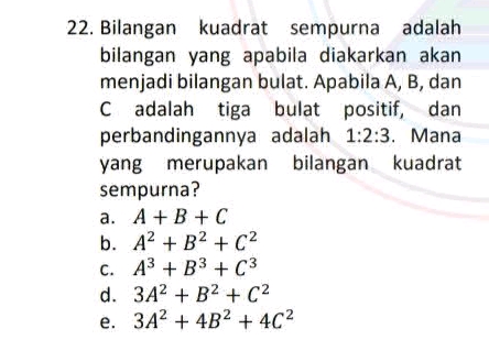 22 Bilangan kuadrat sempurna adalah bilangan | StudyX