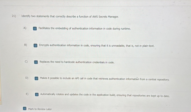21) Identify two statements that correctly | StudyX