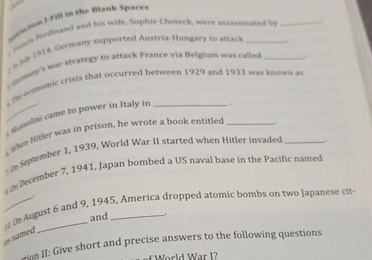 Instruction 1Fill in the Blank Spaces | StudyX